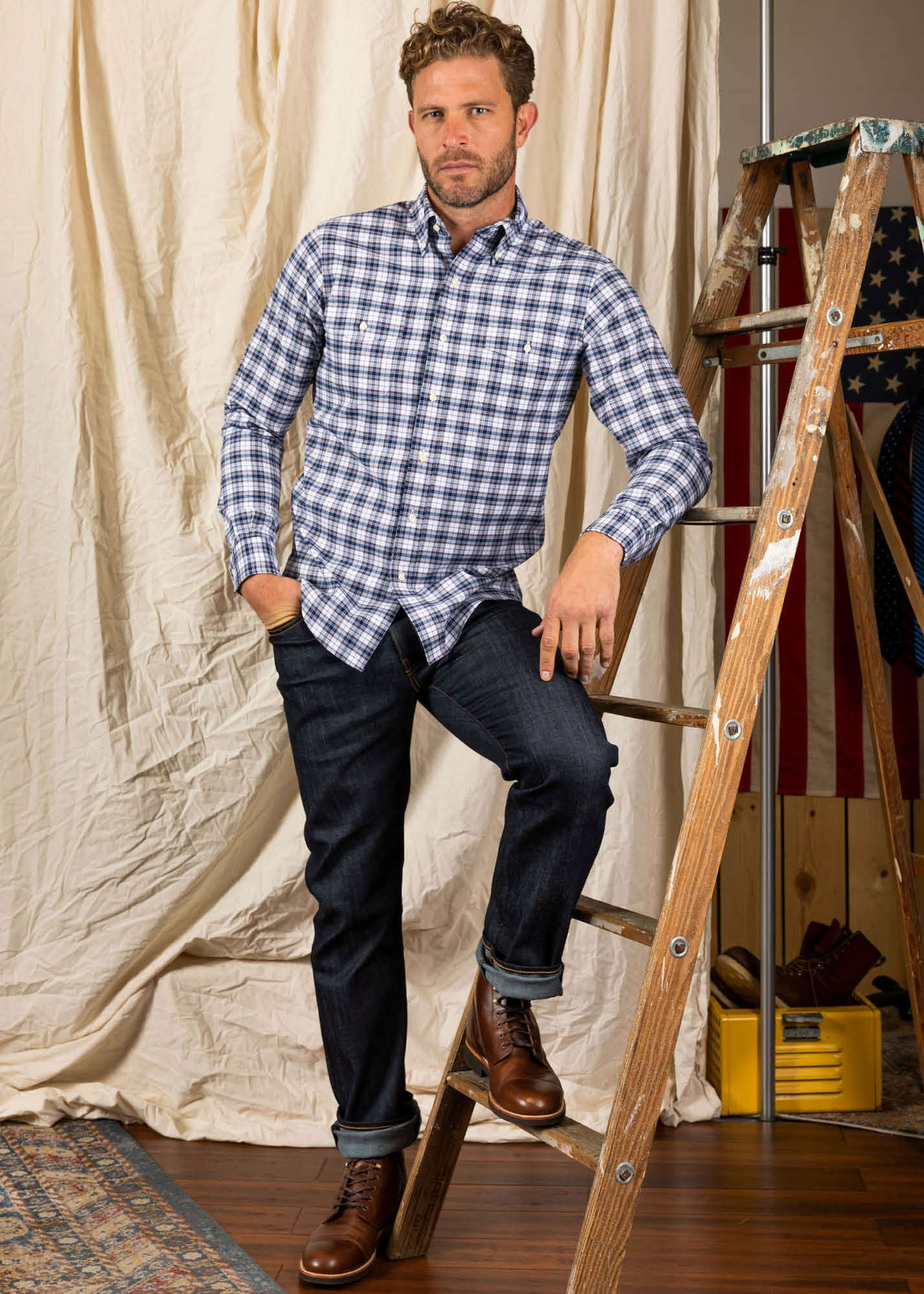 Ellison Tobacco Peached Plaid - Ratio Clothing