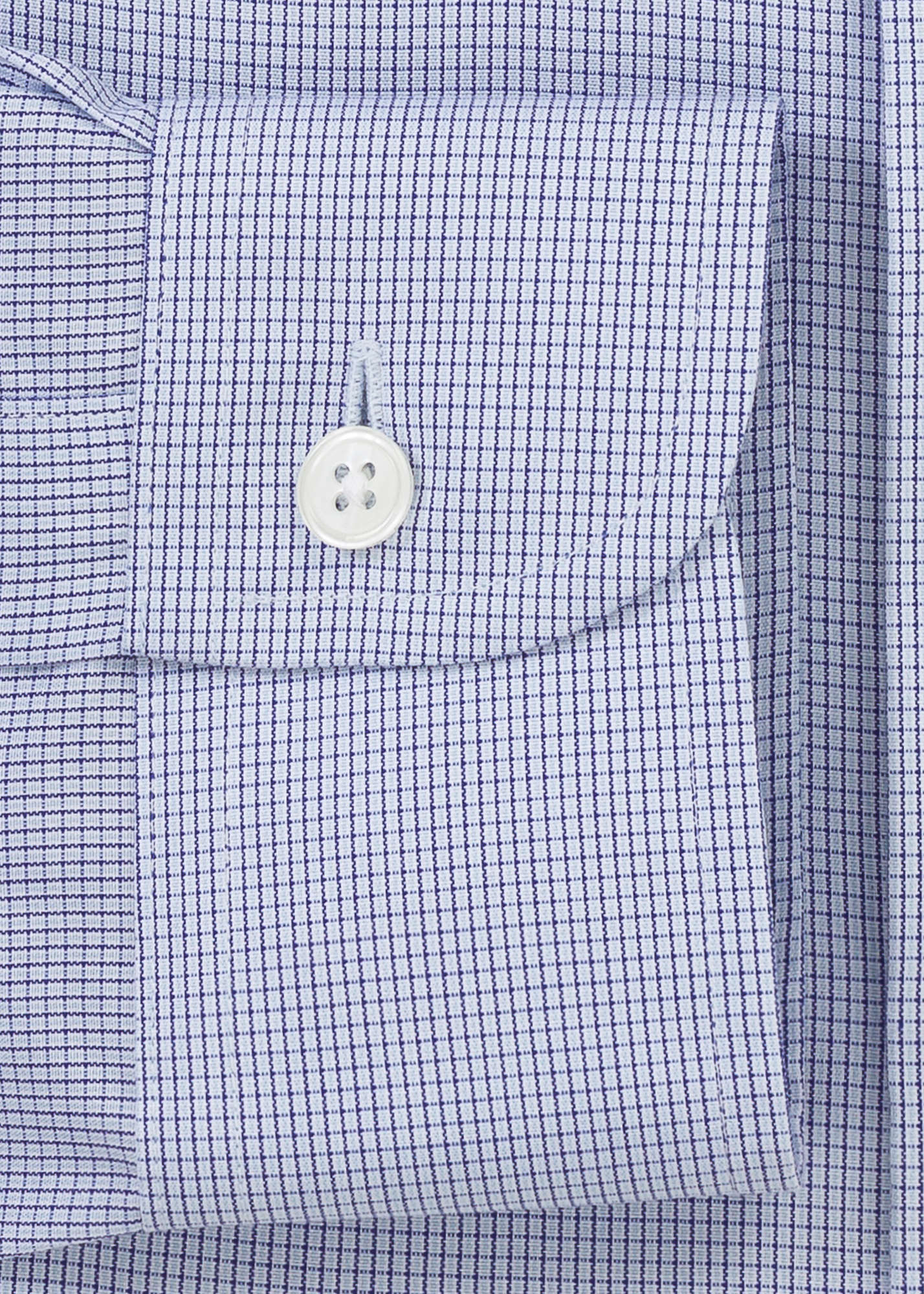 Non-Iron Blue on Blue Mini-Check - Ratio Clothing